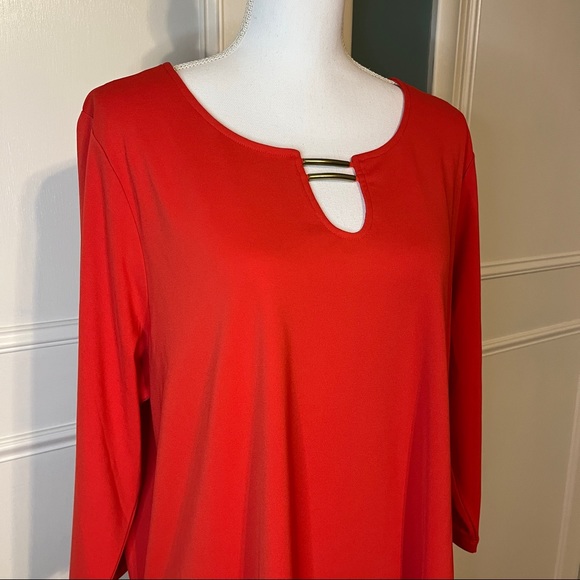 Rafaella | Tops | Red Tunic Top | Poshmark